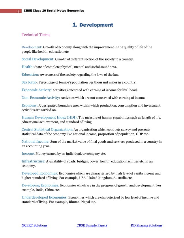 Cbse class-10-social-science-economics-notes | PDF
