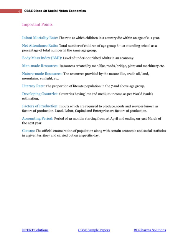 Cbse class-10-social-science-economics-notes | PDF