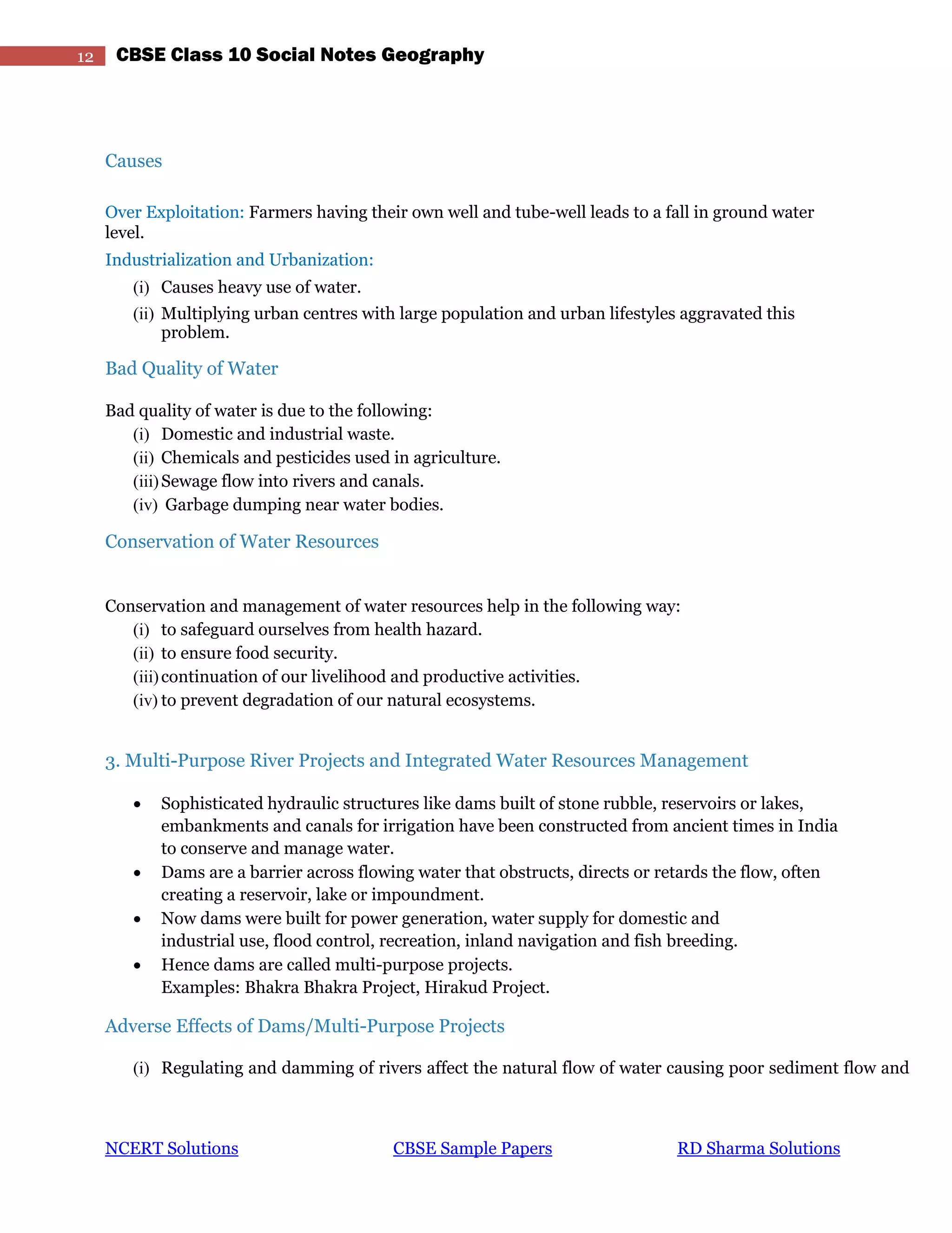 Cbse class-10-social-science-geography-notes | PDF
