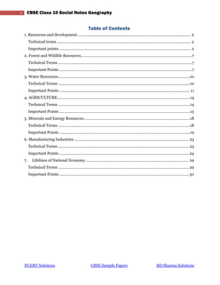 Cbse class-10-social-science-geography-notes | PDF
