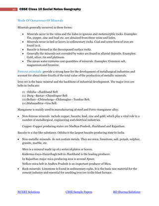 Cbse class-10-social-science-geography-notes | PDF