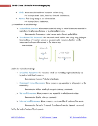 Cbse class-10-social-science-geography-notes | PDF