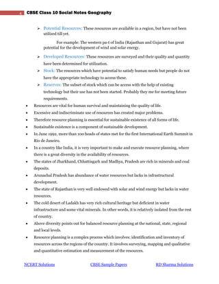 Cbse class-10-social-science-geography-notes | PDF