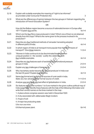 Class 10 Cbse Social Science Sample Paper Model 2 | PDF