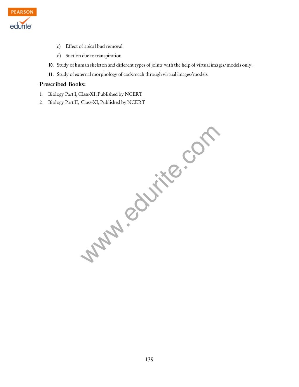 Class 11 Cbse Biology Syllabus 2013-14