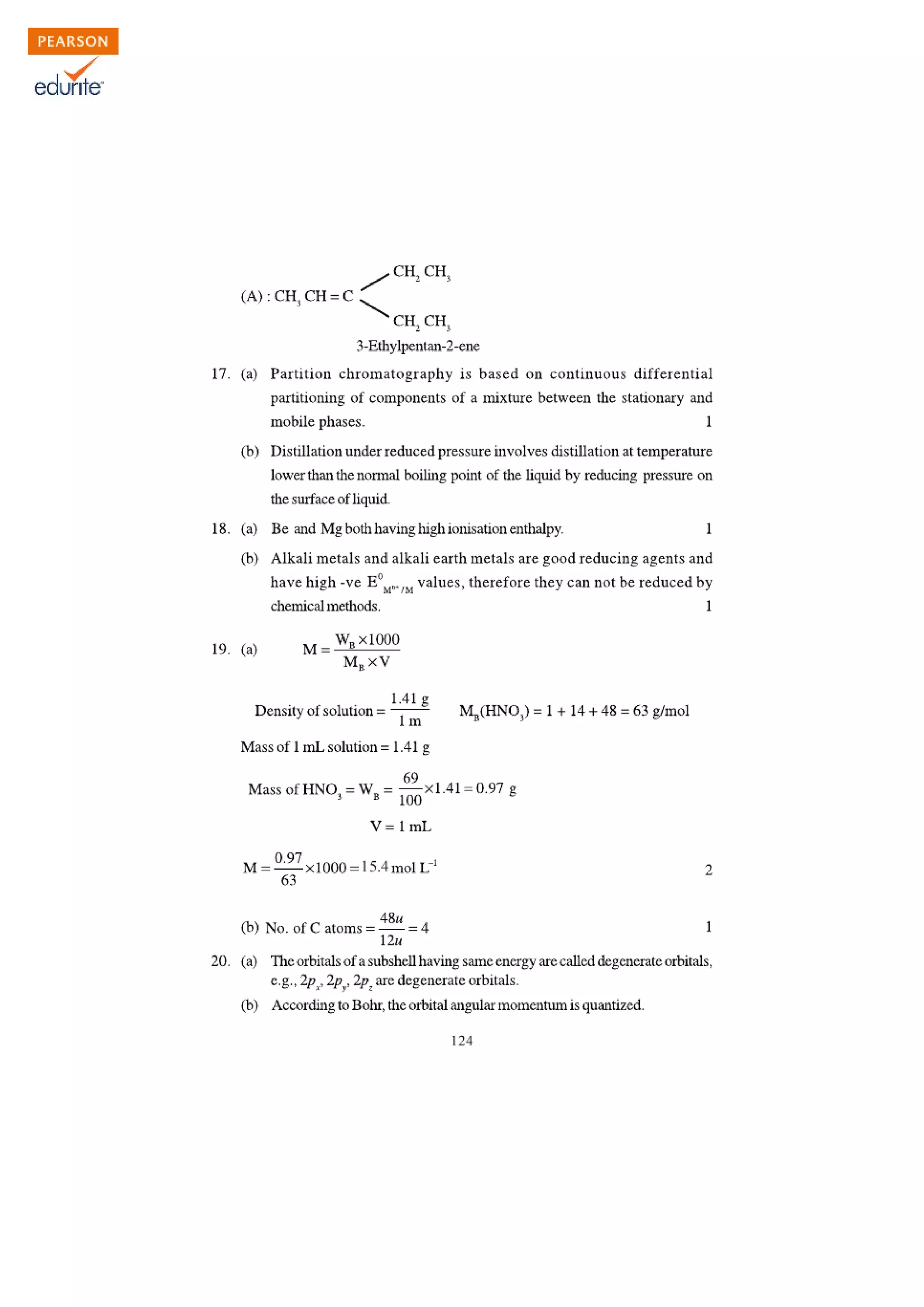 Class 11 Cbse Chemistry Sample Paper | PDF