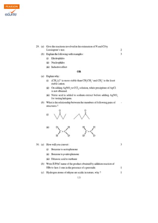 Class 11 Cbse Chemistry Sample Paper | PDF