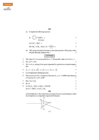 Class 11 Cbse Chemistry Sample Paper | PDF