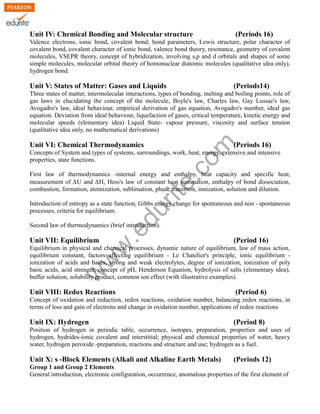 Class 11 Cbse Chemistry Syllabus 2012-13 | PDF