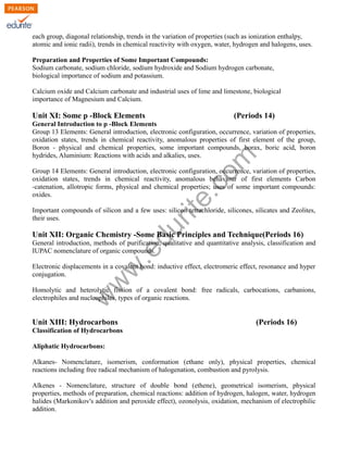 Class 11 Cbse Chemistry Syllabus 2012-13 | PDF