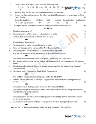 Cbse class-11-economics-sample-paper-term 1-2021 | PDF