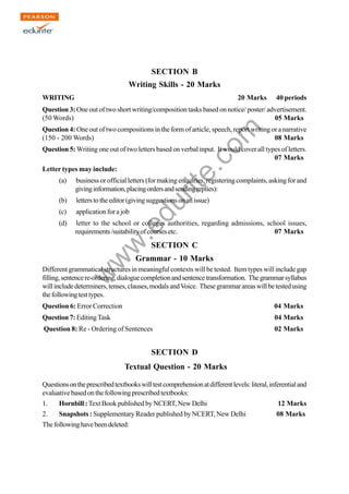 Class 11 Cbse English Core Syllabus 2012-13 | PDF