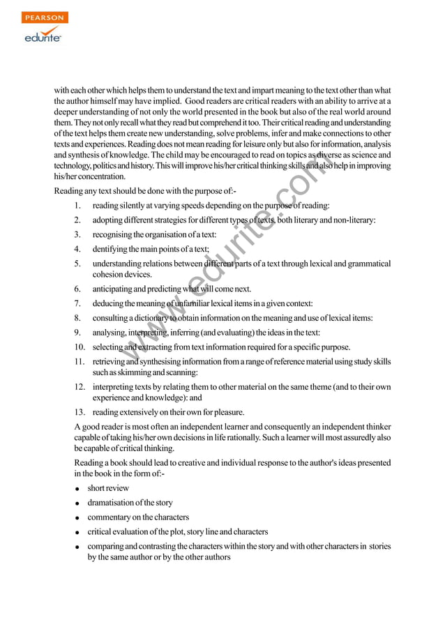 Class 11 Cbse English Core Syllabus 2012-13 | PDF