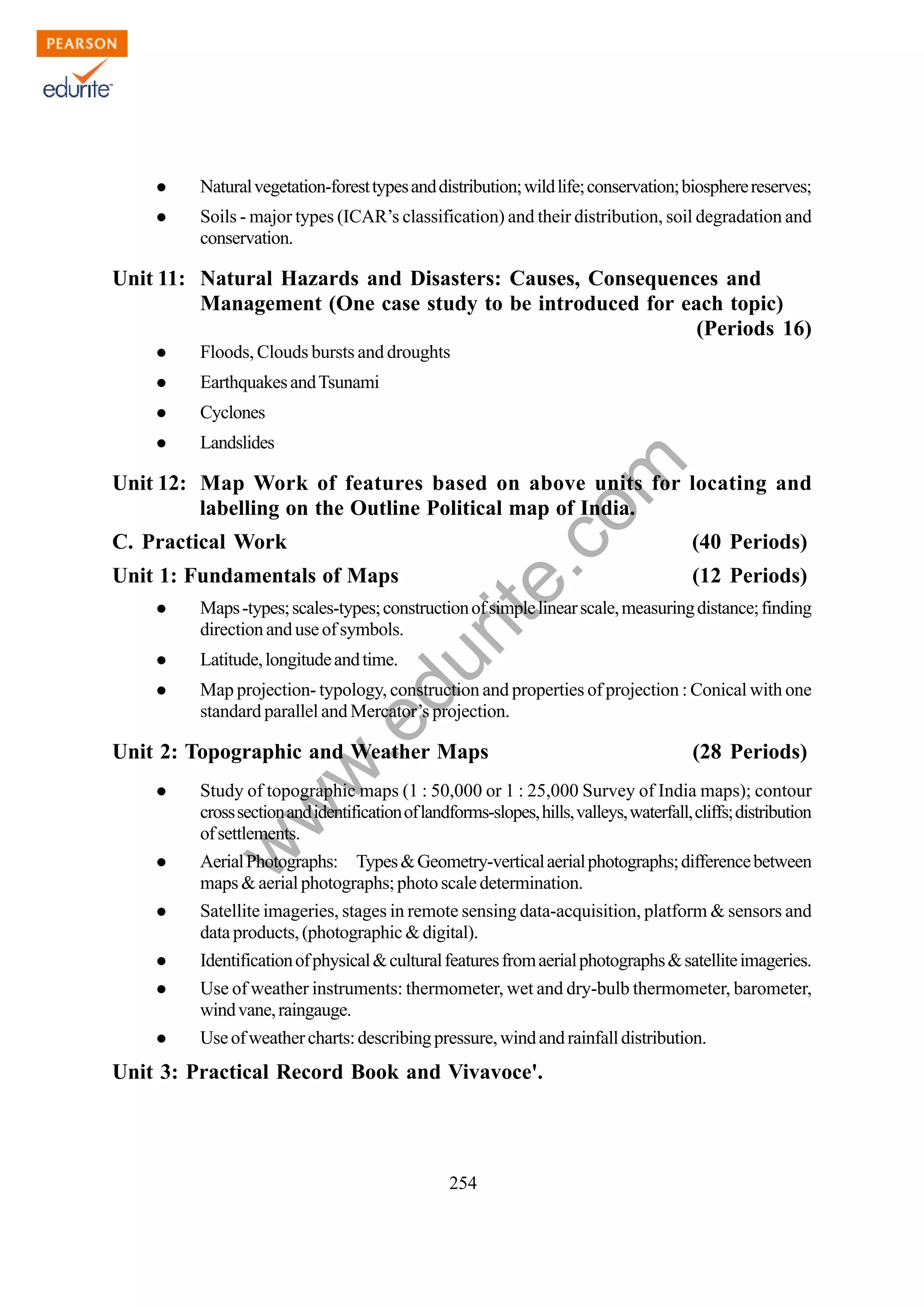 Class 11 Cbse Geography Syllabus 2012-13 | PDF