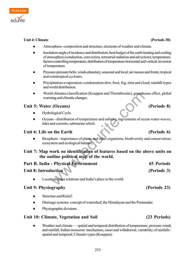 Class 11 Cbse Geography Syllabus 2012-13 | PDF