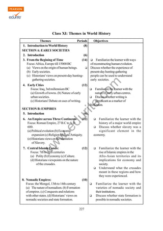 Cbse Class 11 History Syllabus 2011-12 | PDF
