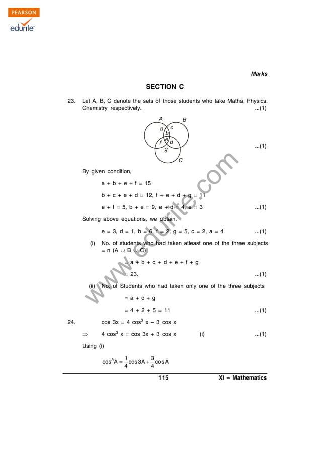 Class 11 Cbse Maths Sample Paper 2012 | PDF