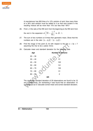 Class 11 Cbse Maths Sample Paper 2012 | PDF