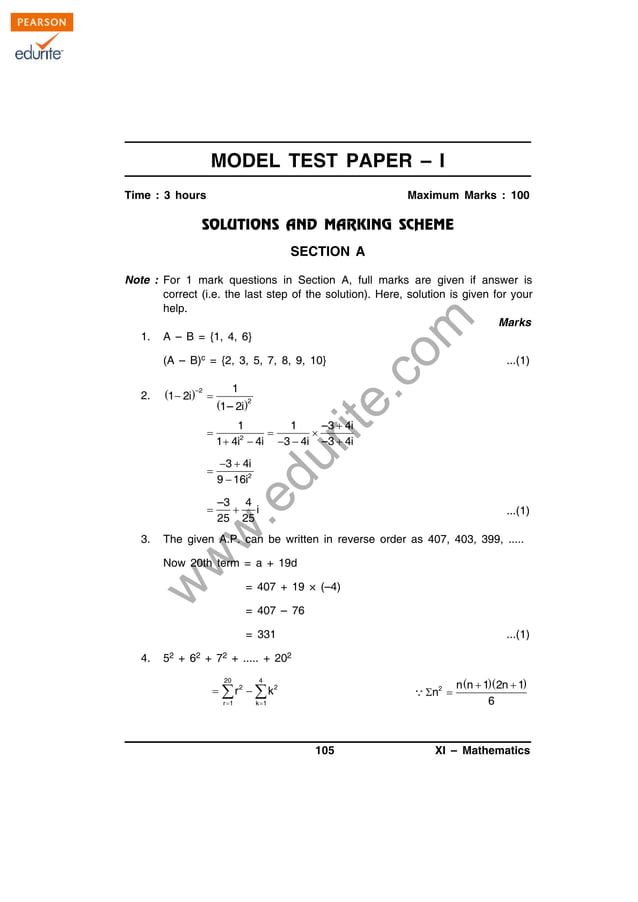 Class 11 Cbse Maths Sample Paper 2012 | PDF