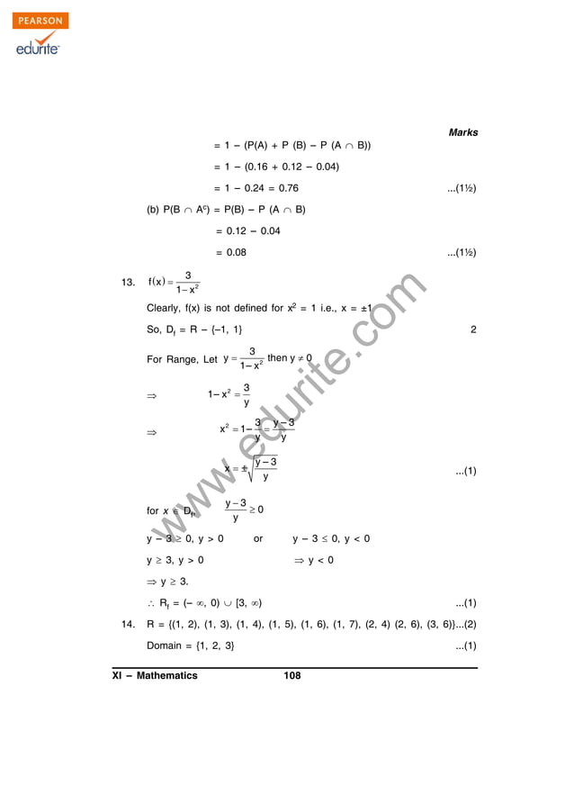 Class 11 Cbse Maths Sample Paper 2012 | PDF