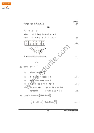 Class 11 Cbse Maths Sample Paper 2012 | PDF