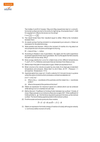 Cbse Class 11 Physics Sample Paper Model 1 | PDF