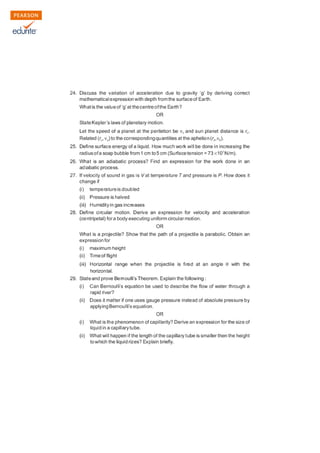 Cbse Class 11 Physics Sample Paper Model 1 | PDF