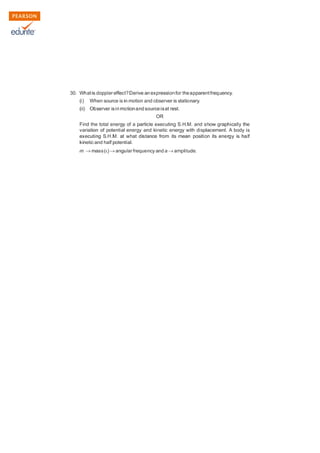 Cbse Class 11 Physics Sample Paper Model 1 | PDF