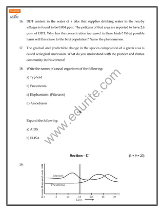 Class 12 Cbse Biology Sample Paper 2012-13 | PDF