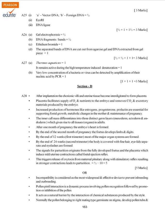 Class 12 Cbse Biology Sample Paper 2012 Model 1 | PDF