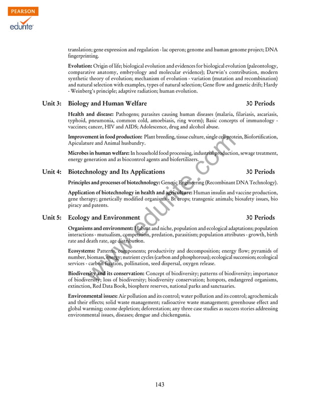 Class 12 Cbse Biology Syllabus 2014-15 | PDF