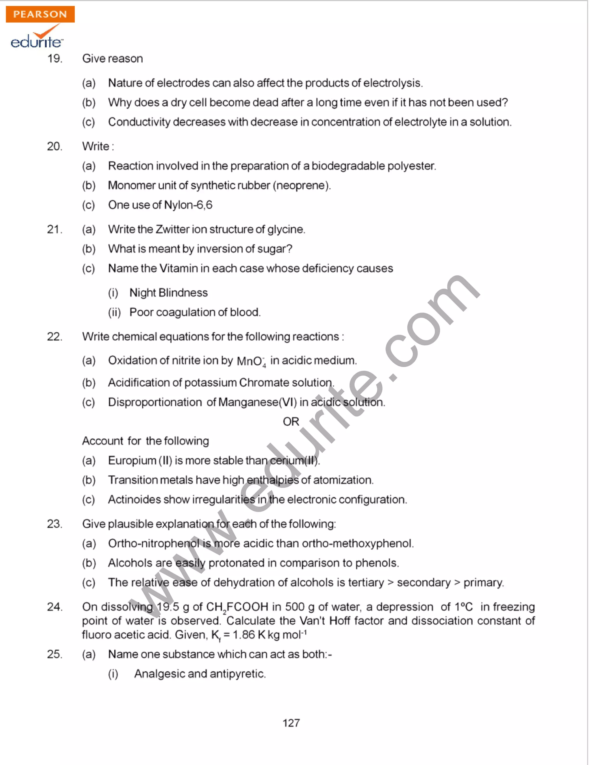 Class 12 Cbse Chemistry Sample Papers 2012 Model 2 | PDF