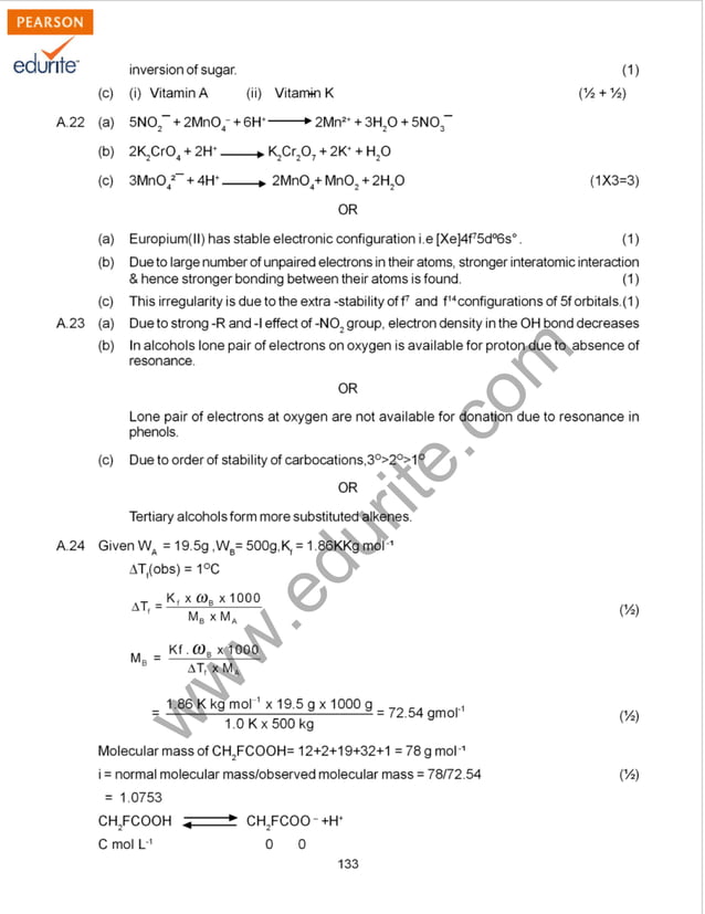 Class 12 Cbse Chemistry Sample Papers 2012 Model 2 | PDF