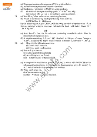 Class 12 Cbse Chemistry Sample Paper 2013 | PDF