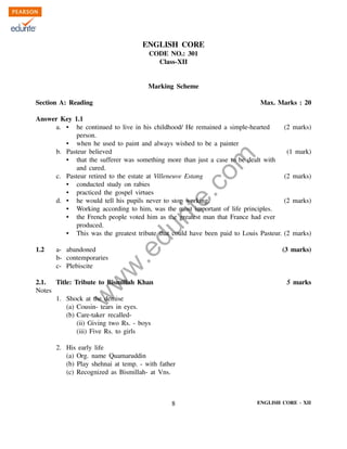 Cbse 12 Class English Core Sample Papers 2011 | PDF