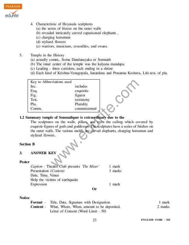 Class 12 Cbse English Core Sample Papers 2012