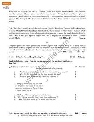Class 12 Cbse English Core Sample Paper 2013-14 | PDF
