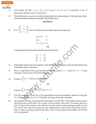 Class 12 Cbse Maths Sample Paper 2012 Model 1 | PDF