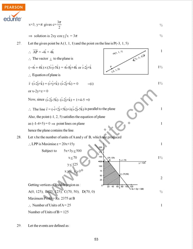 Class 12 Cbse Maths Sample Paper 2011-12 Model 3 | PDF