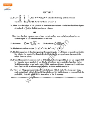 Class 12 Cbse Maths Sample Paper 2013 Model 2 | PDF | Physics | Science