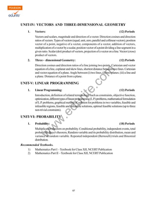 Class 12 Cbse Maths Syllabus 2010-11 | PDF | Physics | Science