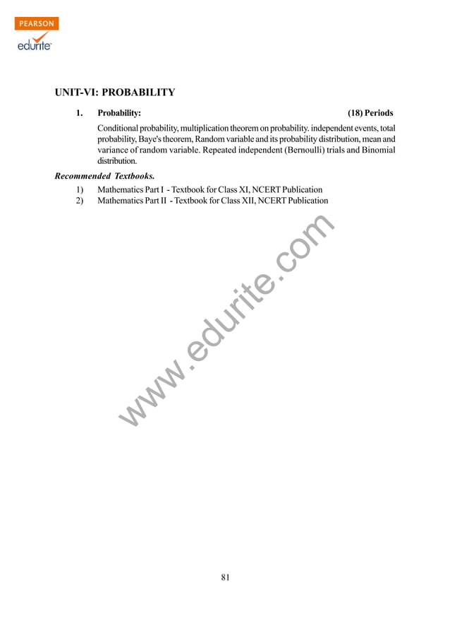 Class 12 Maths Syllabus 2012-13 | PDF | Physics | Science
