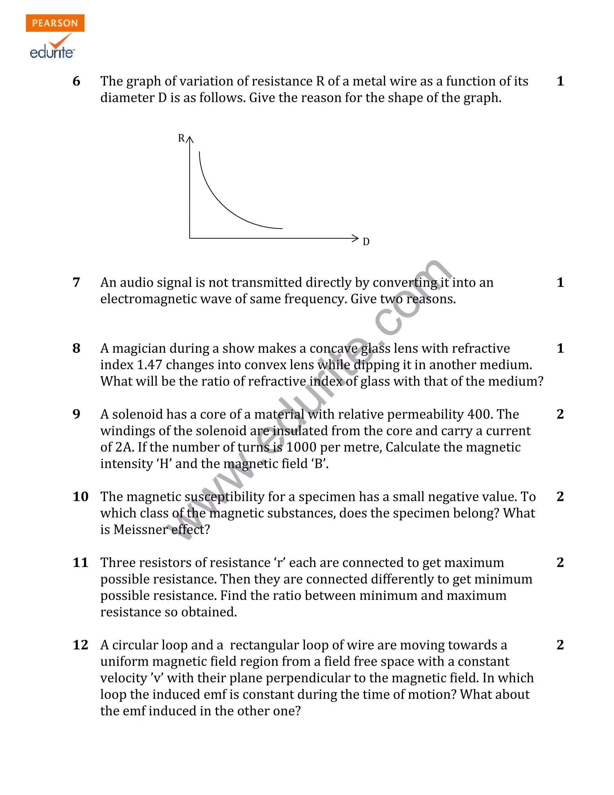 Class 12 Cbse Physics Sample Paper 2013 Model 2 | PDF | Physics | Science