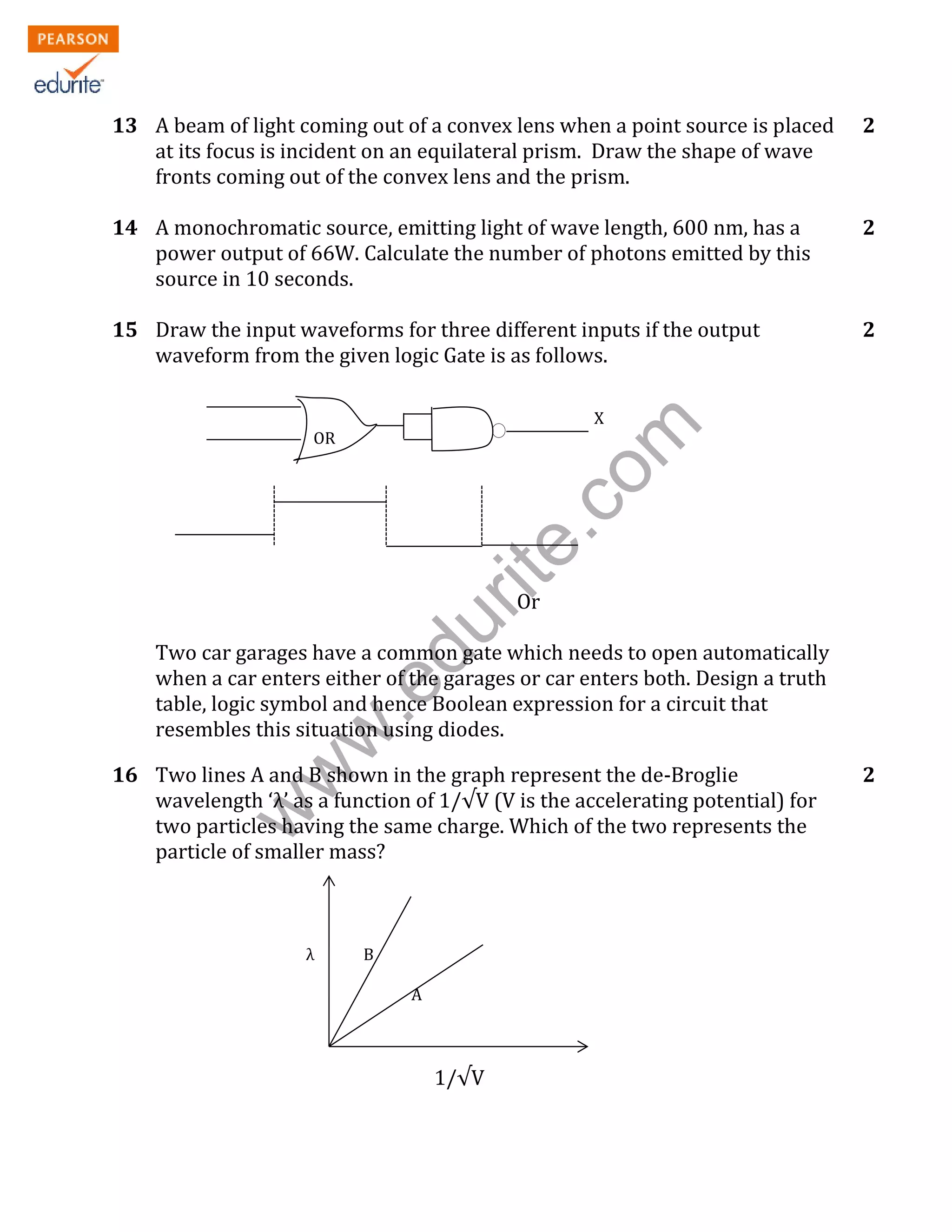Class 12 Cbse Physics Sample Paper 2013 Model 2 | PDF | Physics | Science