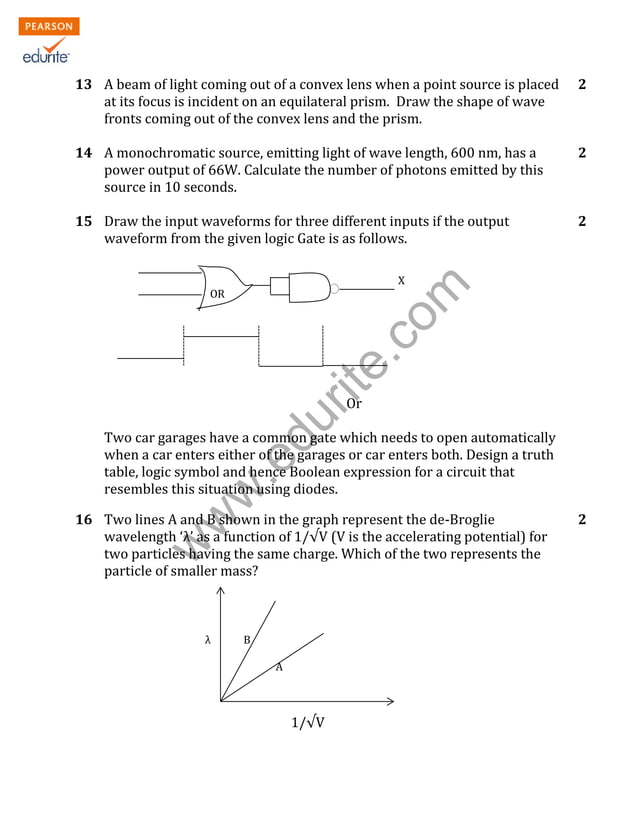 Class 12 Cbse Physics Sample Paper 2013 Model 2 | PDF | Physics | Science