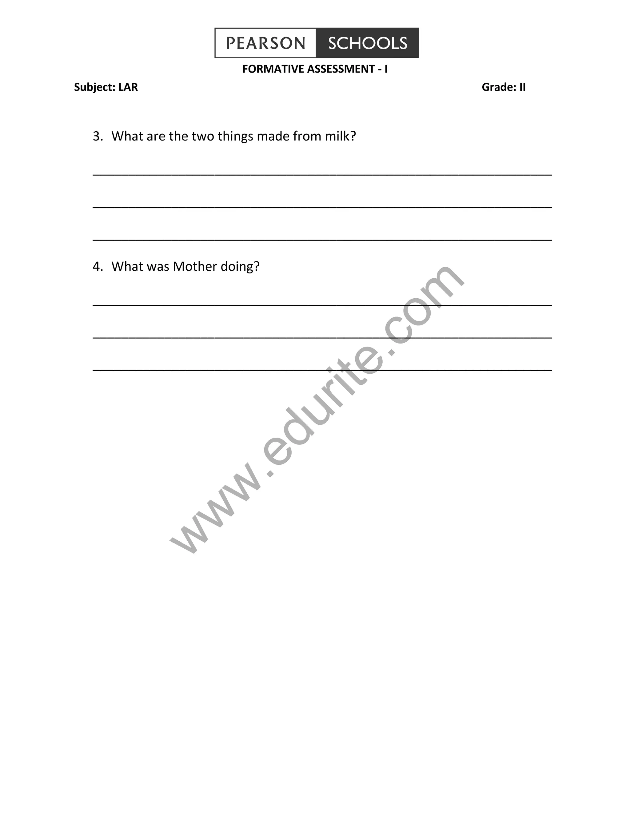 Class 2 CBSE English Question Paper FA 1 | PDF