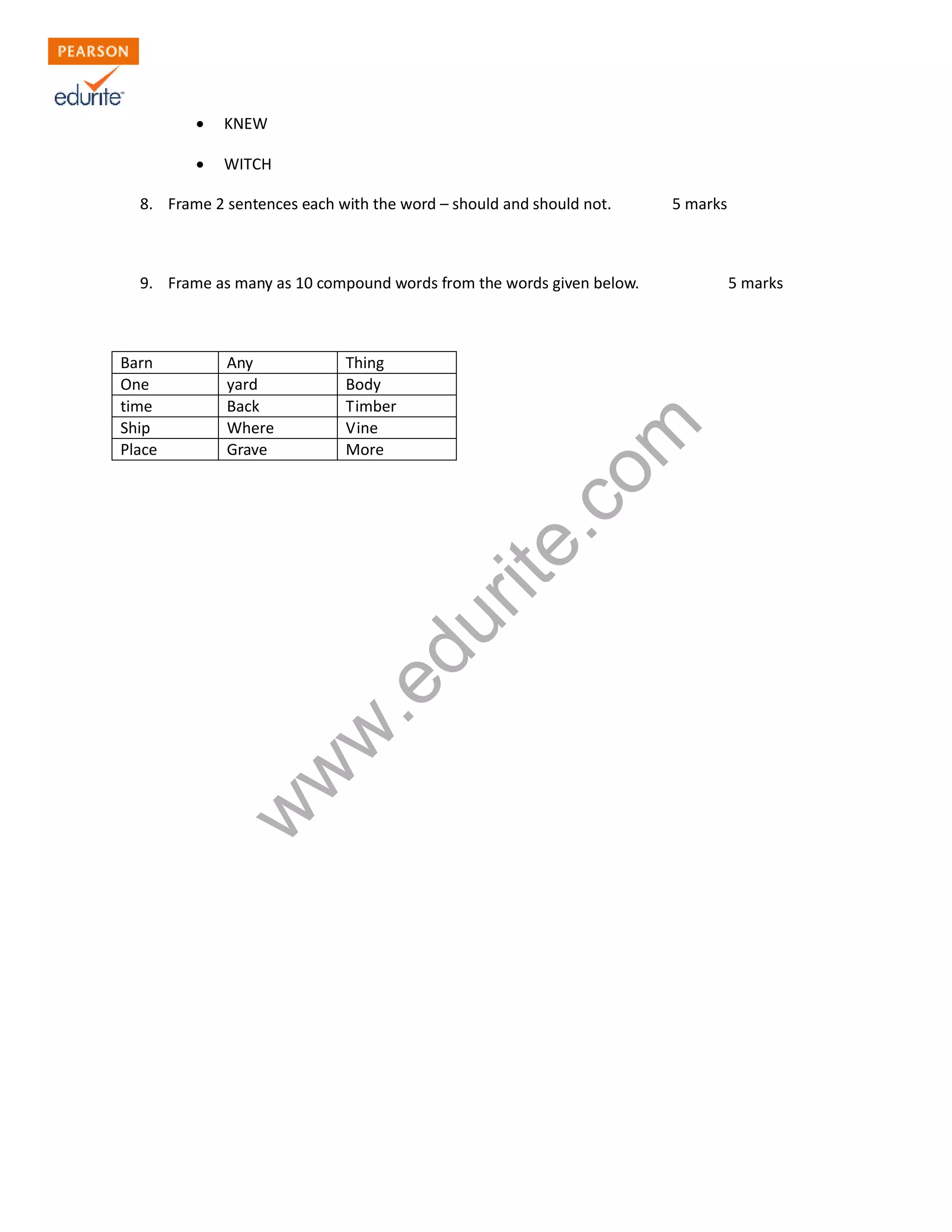 Class 2 CBSE English Sample Paper Model 1 | PDF