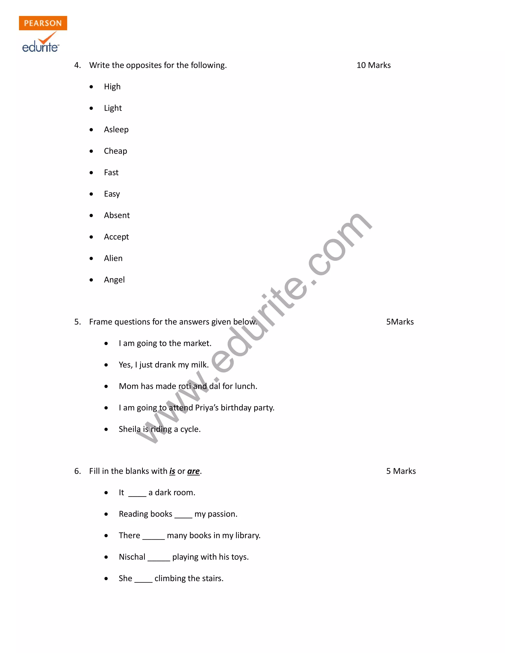 Class 2 CBSE English Sample Paper Model 2 | PDF