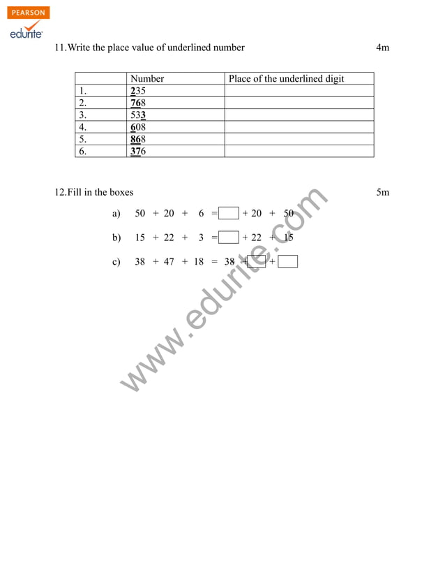 Class 2 CBSE Maths Sample Paper Term 1 Model 1 | PDF | Education