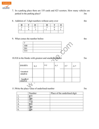 Class 2 CBSE Maths Sample Paper Term 1 Model 2 | PDF
